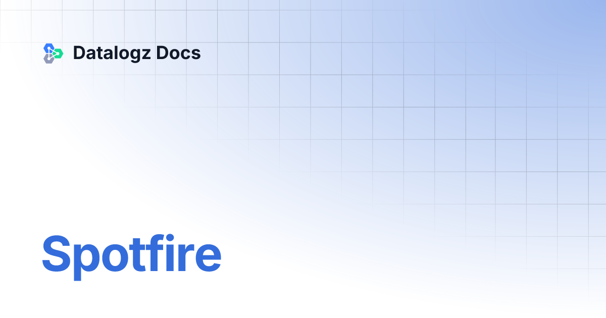 Spotfire | Datalogz Docs